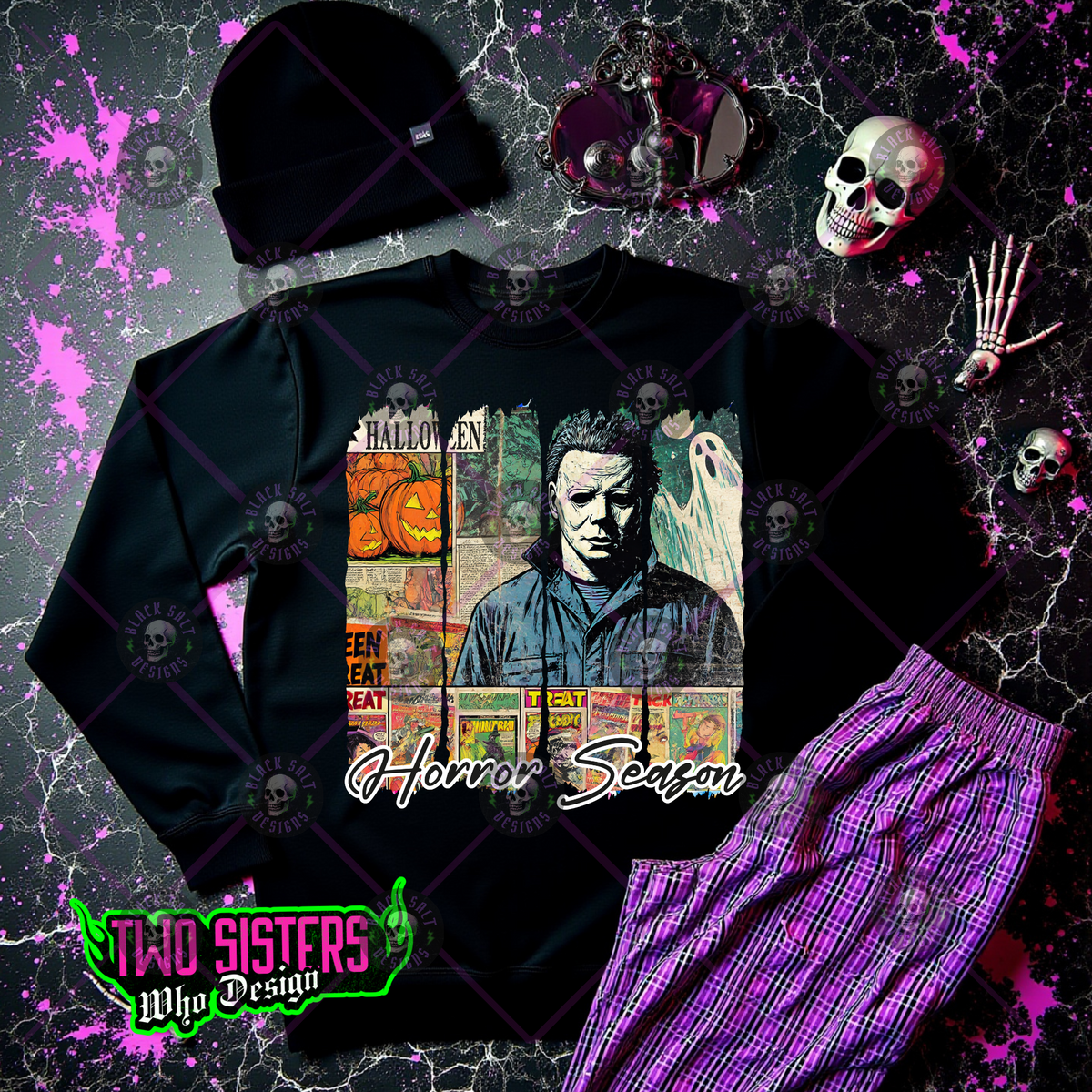 Horror Season (Old Newspaper Style) with Michael M. – 2 Sisters Who Design